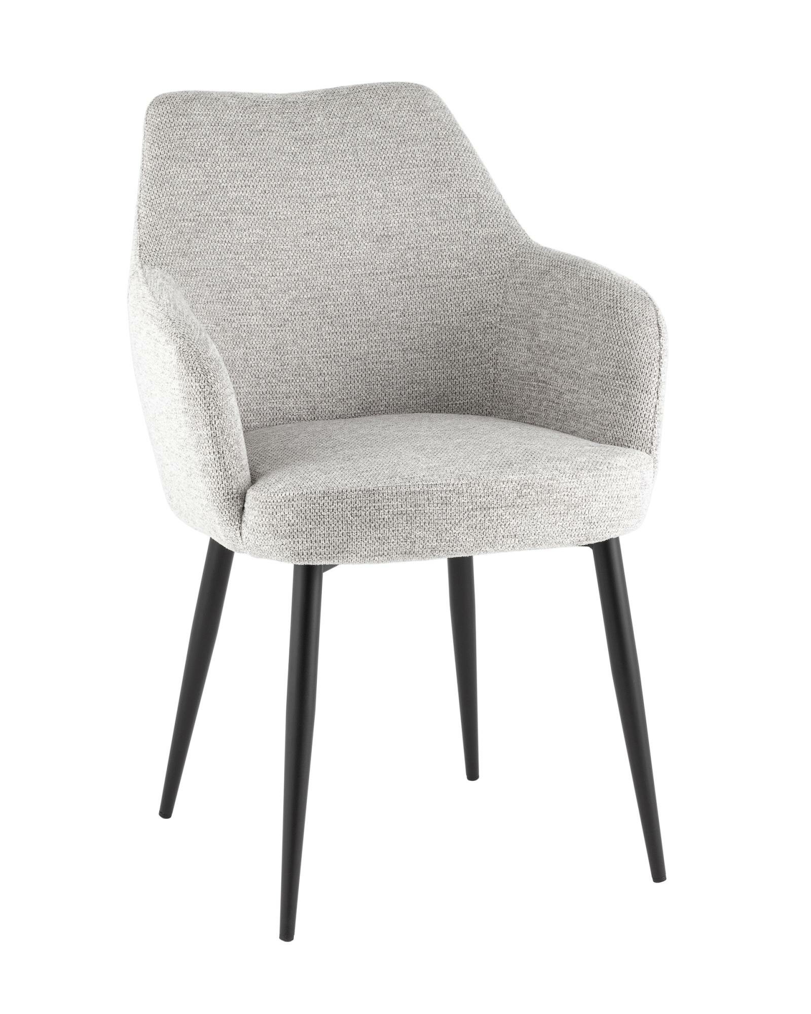 Стул обеденный Katys STOOL GROUP светло-серый, ткань и металл, мягкое сиденье, с подлокотниками