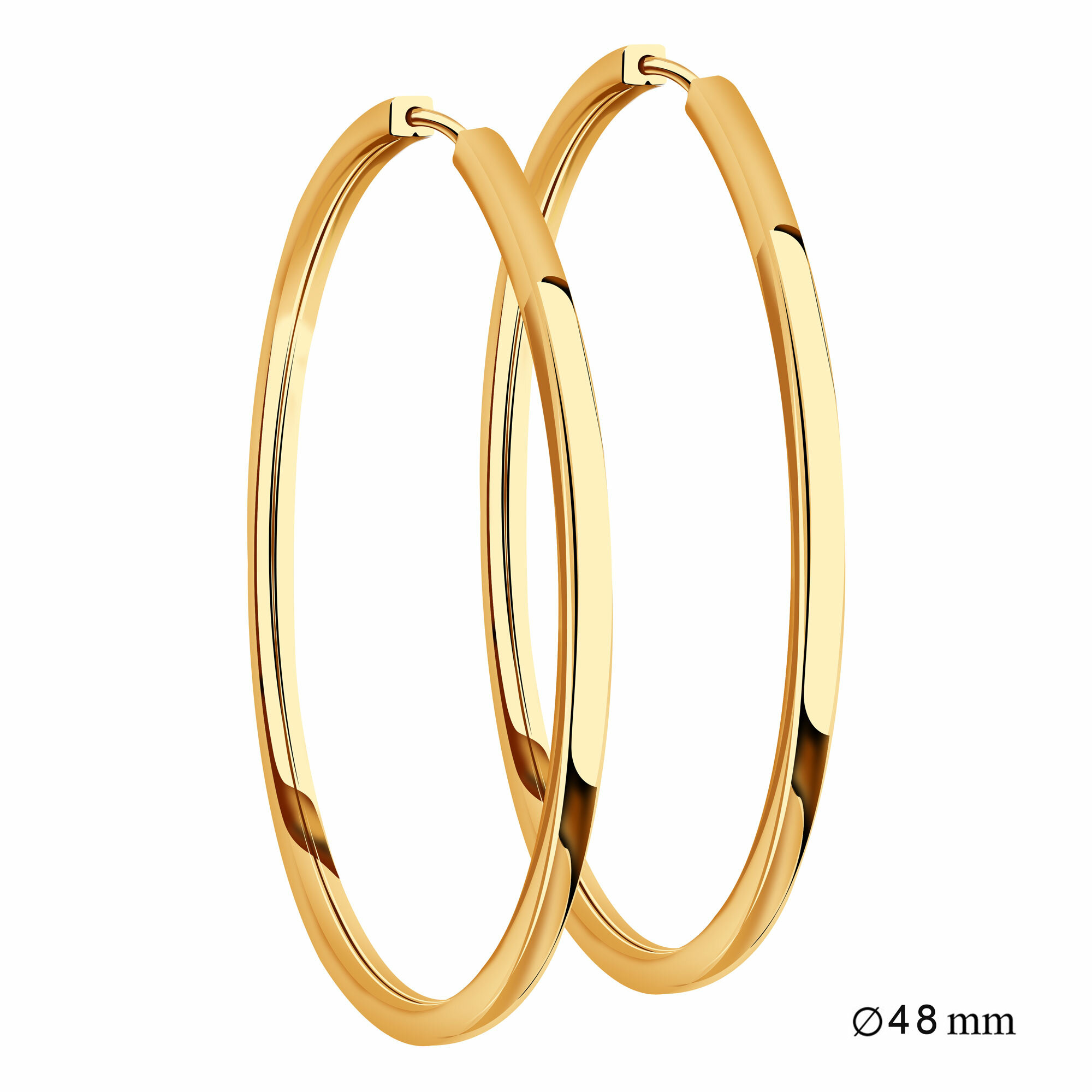 Серьги конго, красное золото, 585 проба