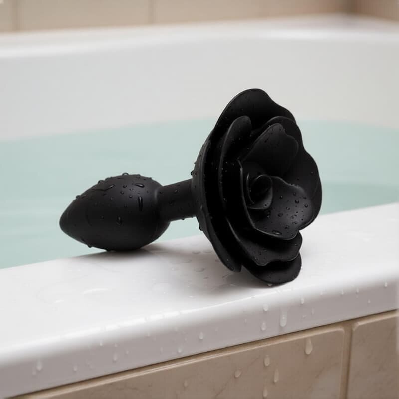 Втулка анальная "Роза" черная