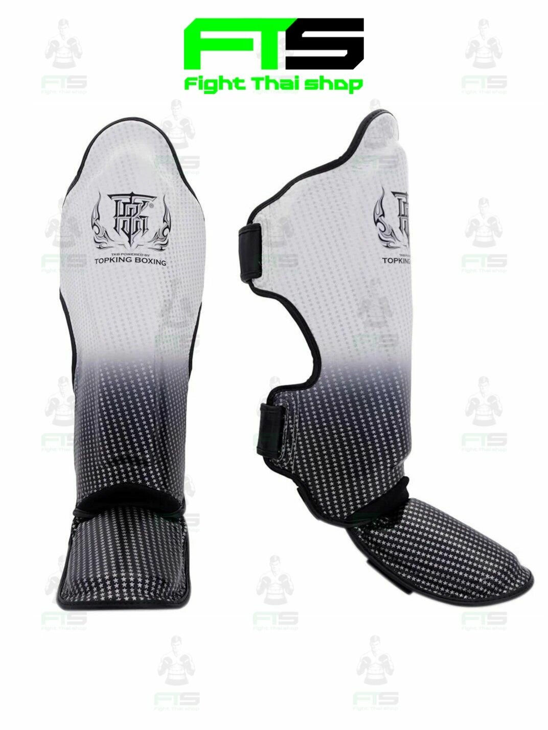 Защита голени и стоп, шингарды Top King Boxing серебро размер L Super Star TKSGSS-01