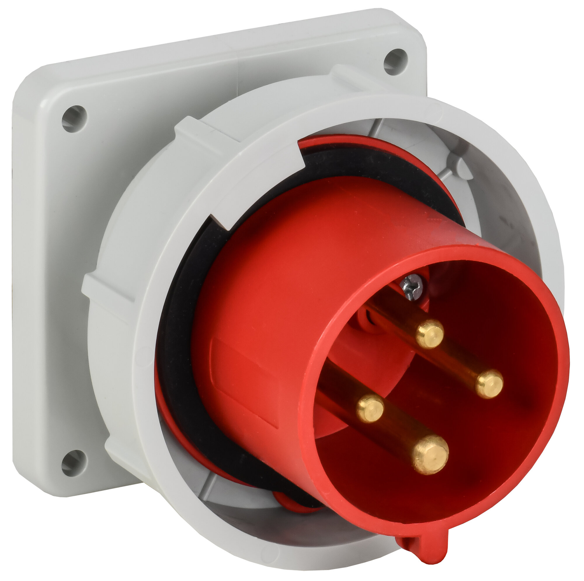 Вилка встраиваемая IEK ССИ-3242 IP67, пластик, красный, 3Р+РЕ, 32А-6ч, 380В