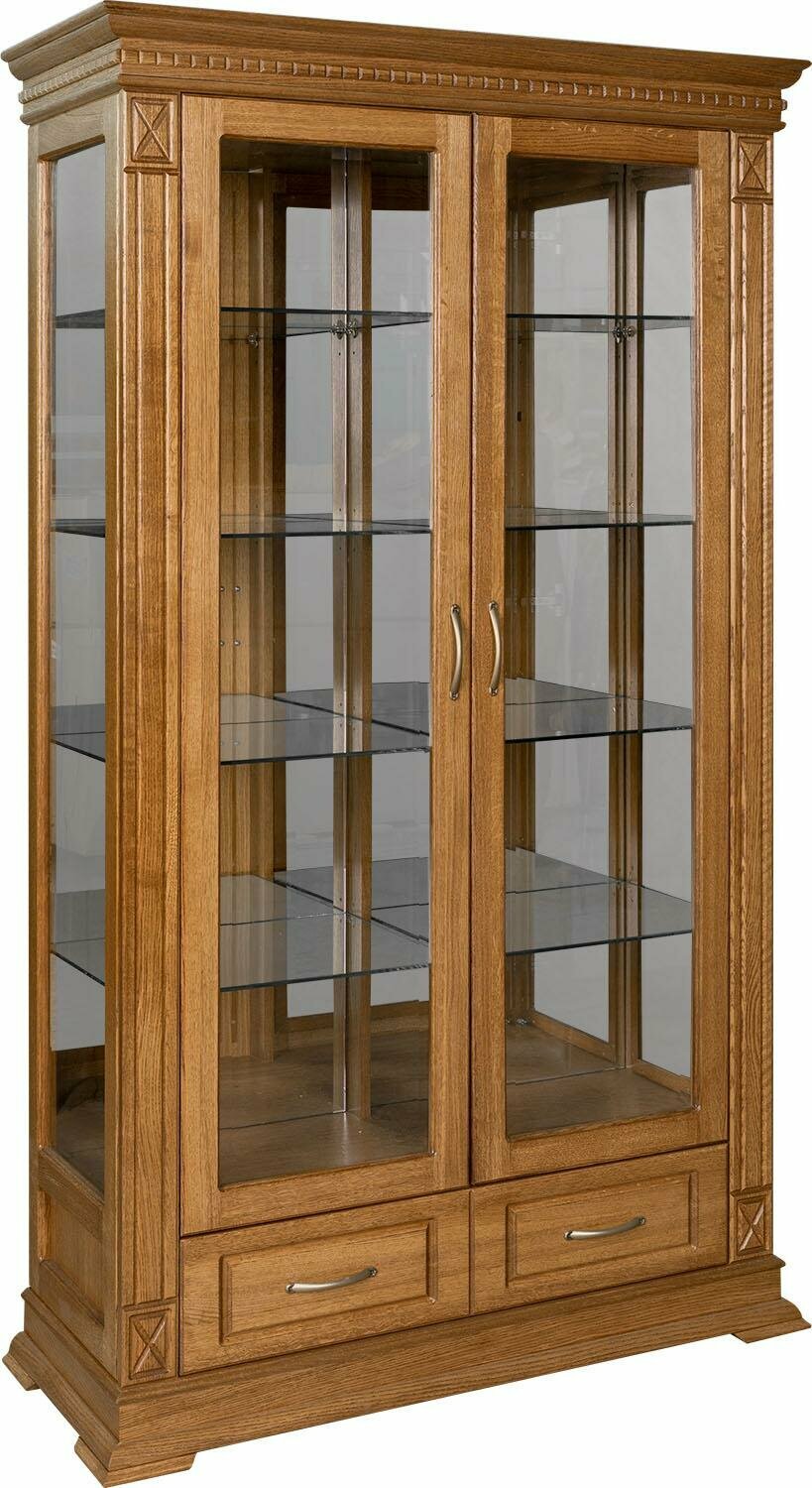 Шкаф книжный Библиотека Верди Premium 034, 100х40х200 см, , классический орех 2