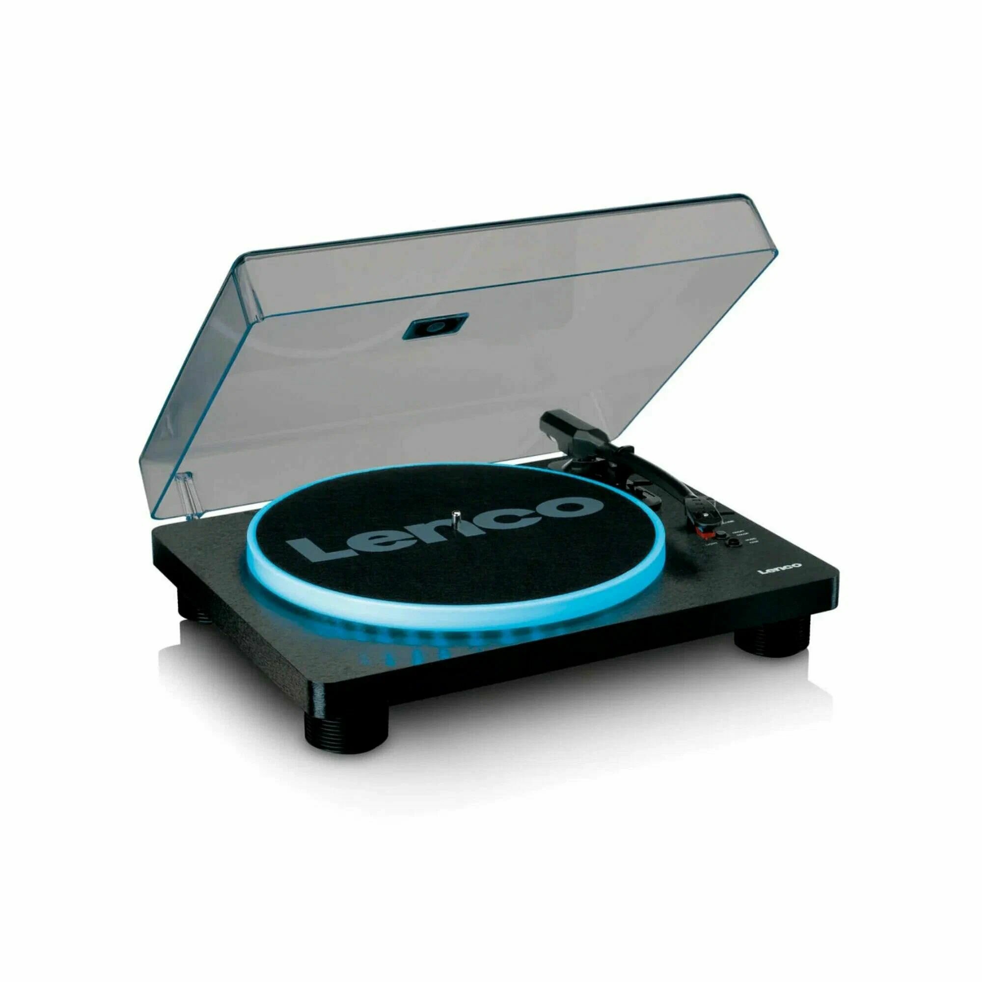 Проигрыватель винила Lenco LS 50-LEDBK, подсветка, встроенные динамики