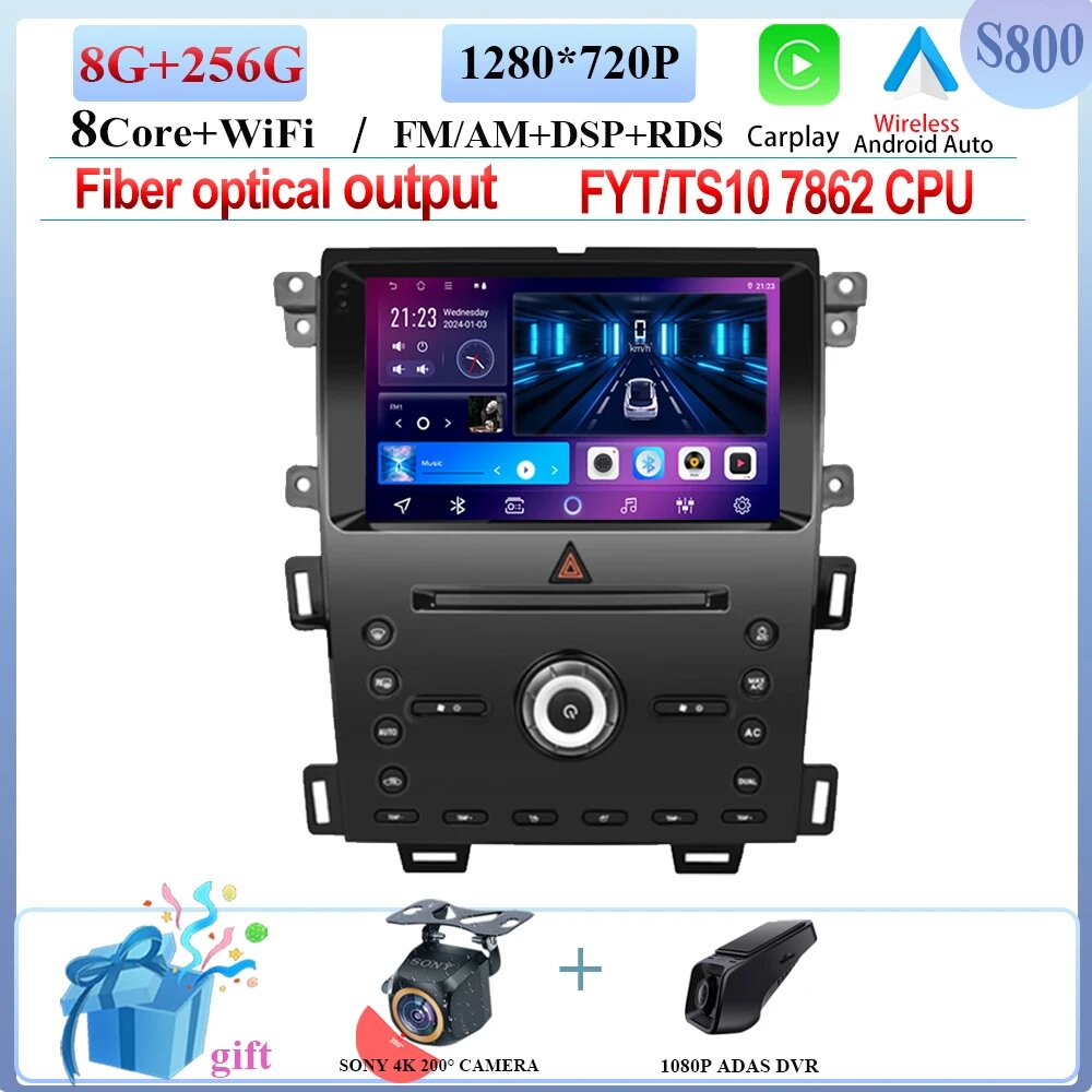 Автомобильный Dvd-плеер для Ford Edge 2011, 2012, 2014, 2015, автомобильный Android 14, 8-256G DVR