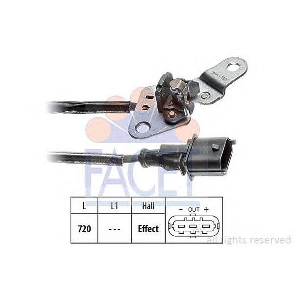 FACET 9.0355 (3322079JU0000 / 46481640 / 60814770) датчик положения коленвала\ Fiat (Фиат) Brava (Брава) / bravo / punto,