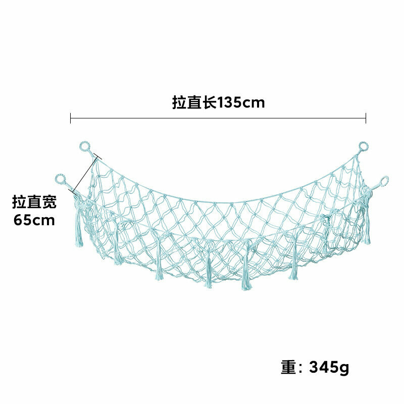 Сетка-гамак для хранения игрушек, декоративная сетка из хлопковой веревки ручной работы с кисточками, сетчатая сумка для хранения игрушек, настенная сетка.