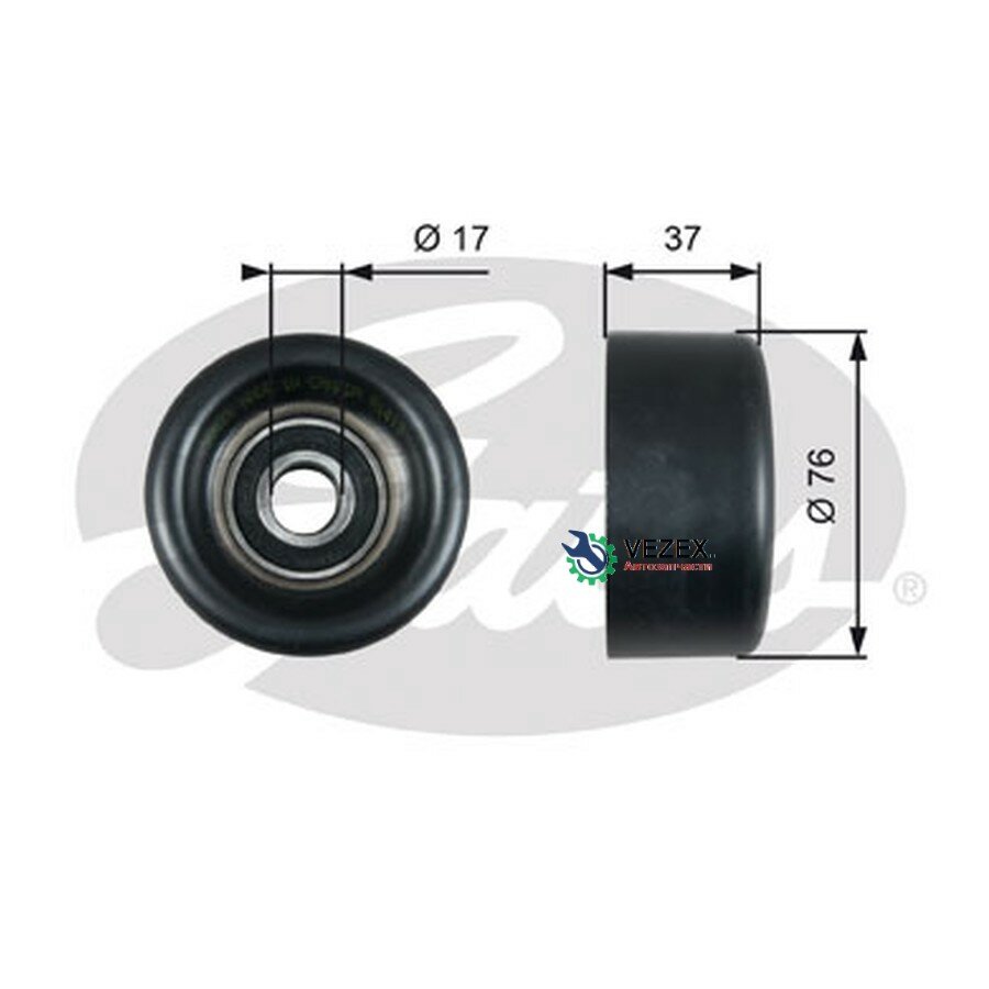 GATES T38028 Ролик обводной T38028 (7803-21028)