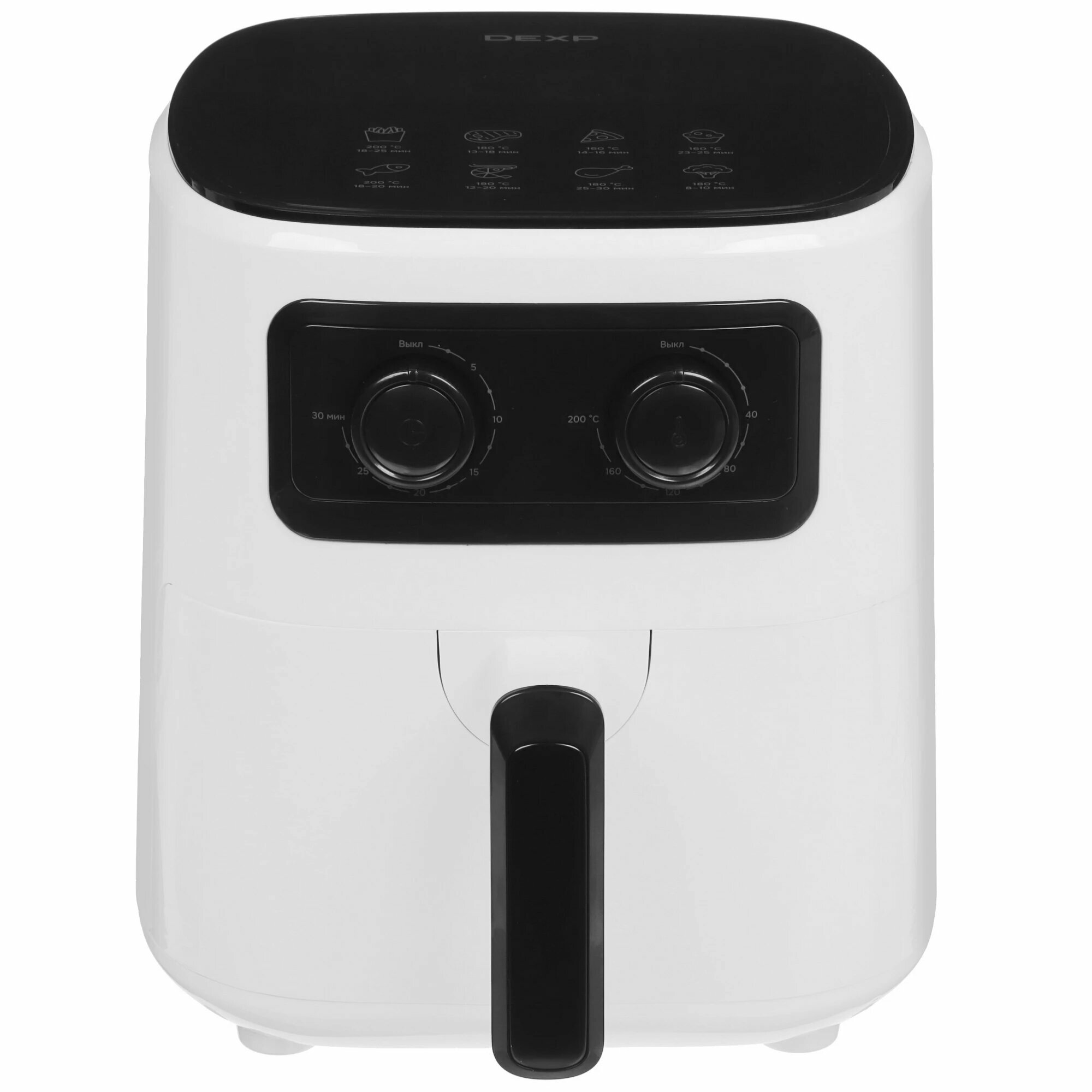 Аэрогриль DEXP DAF-1504, мощность 1500Вт, объем чаши 4л, белый
