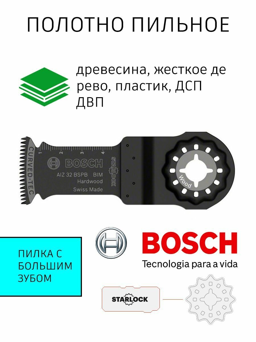 Насадка для реноватора Пильное полотно Bosch AIZ 32 BSPB BIM Hardwood