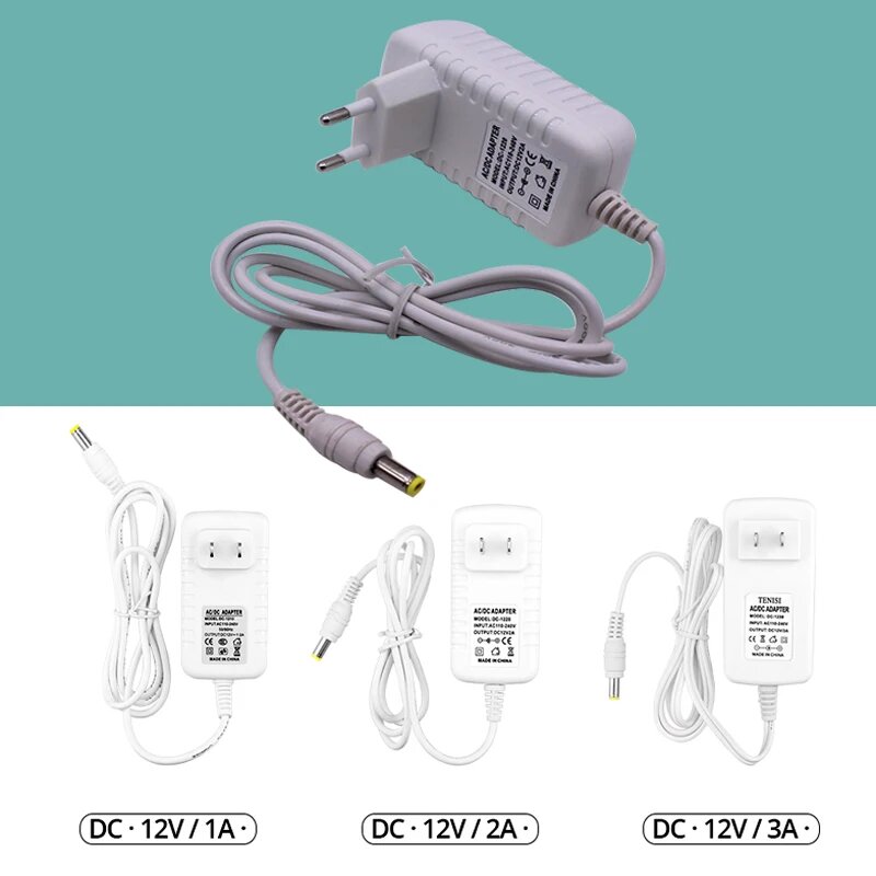 Адаптер питания 12В 1A EU plug белый