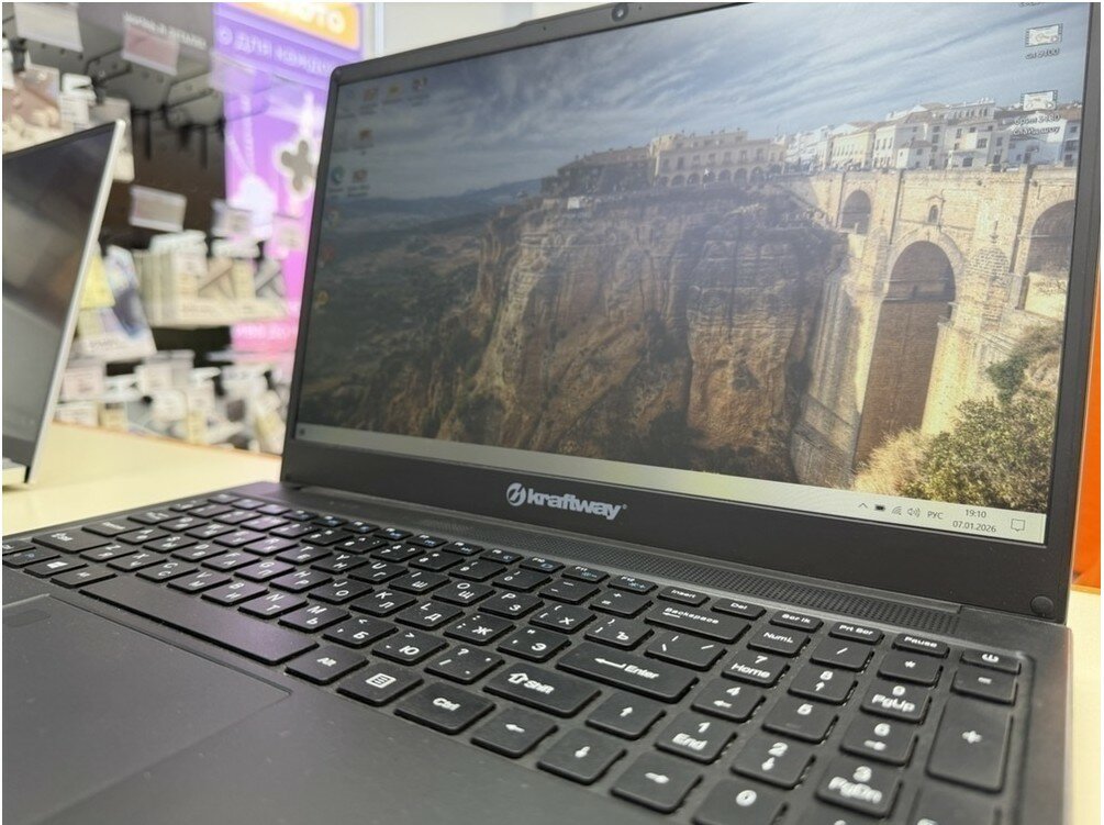 Ноутбук Kraftway Аккорд KNA 15.6" IPS 1920x1080, Intel Core i5-8259U 2.3GHz, 8Gb RAM, 256Gb SSD, Без ОС, черный (крпе.466229.007) Б/У Уценка