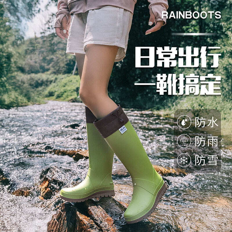 Резиновые сапоги, складные портативные резиновые сапоги для активного отдыха, мужские для кемпинга, для сплава по рекам, высокие резиновые сапоги для пар, нескользящие кухонные резиновые сапоги, женскиеРазмер обуви. EU:41