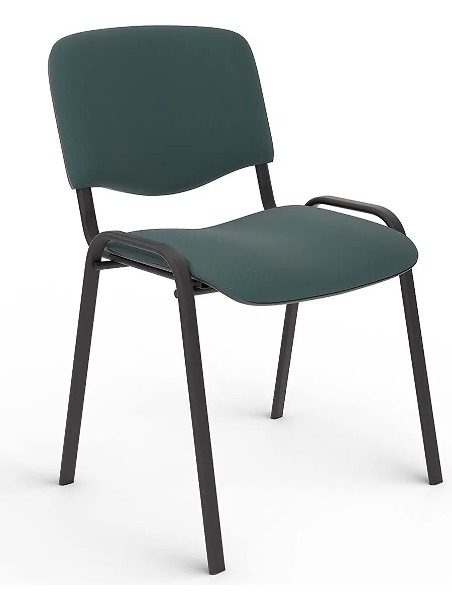 Стул для персонала изоиздат В-21/С-33 ткань/флок, чёрный/зелёный, до 110 кг