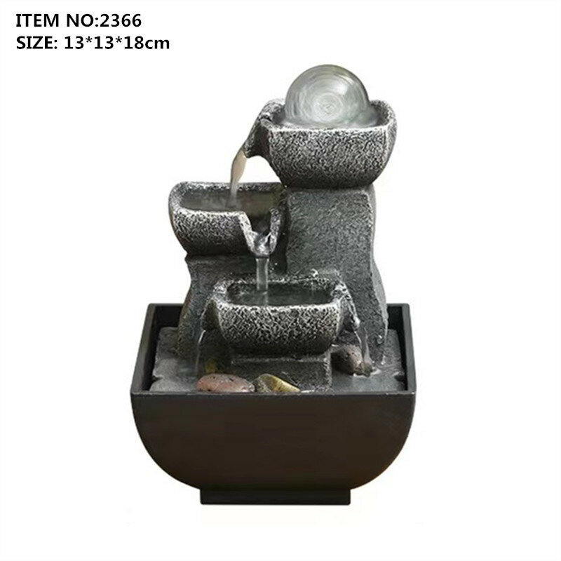 Прямо от производителя: Настольный геометрический фонтан для привлечения богатства, декоративное изделие из смолы в виде шара удачи для гостиной.