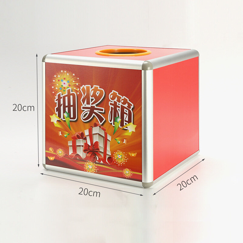 Ящик для розыгрышей, праздничный красный ящик для призов из алюминиевого сплава, билеты на розыгрыш, яркие лотерейные шарики для ежегодного мероприятия.
