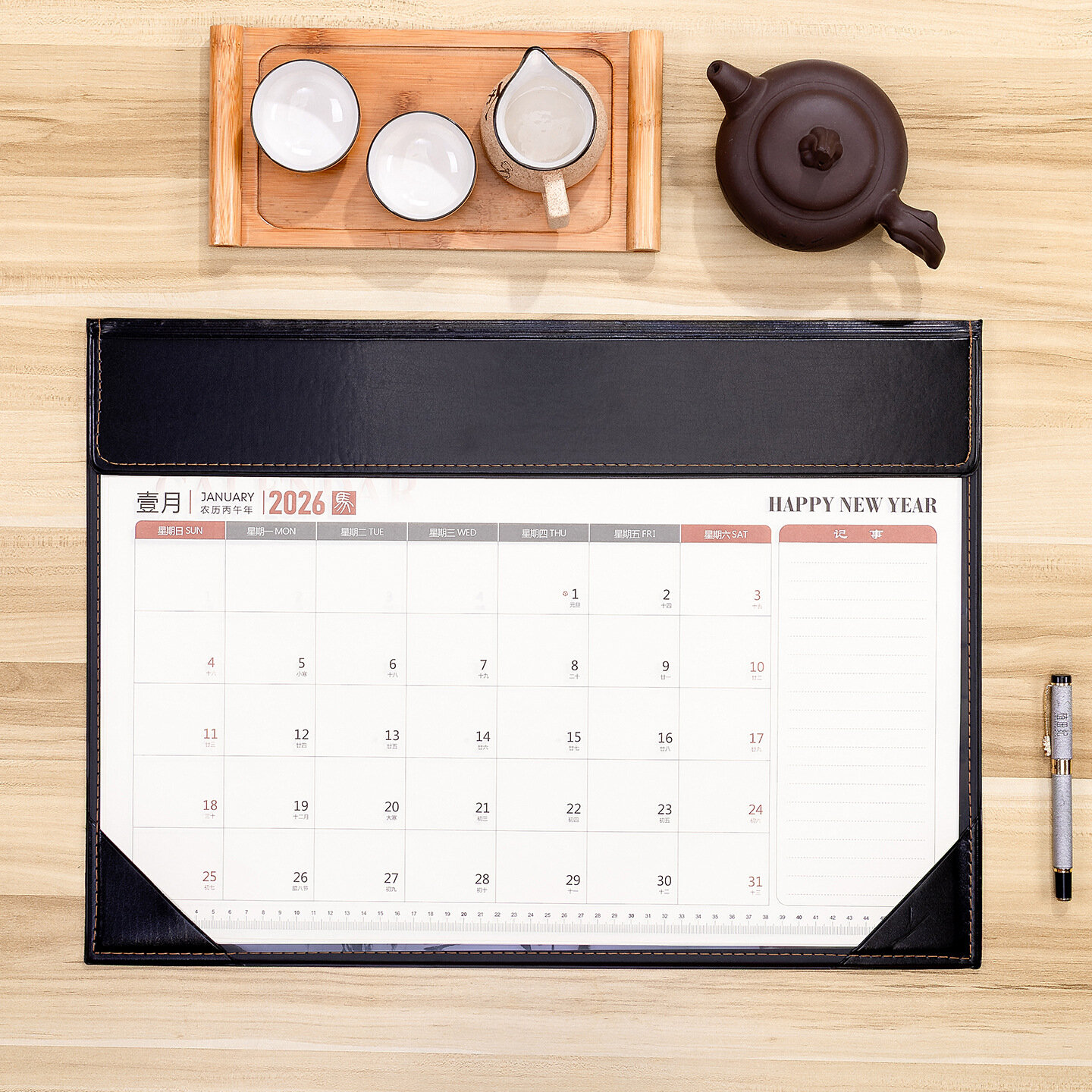 Календарь на 2026 год, большой настольный календарь-блокнот, кожаный календарь-планер, простой блокнот, большой планировщик с сеткой, ежемесячный календарь.
