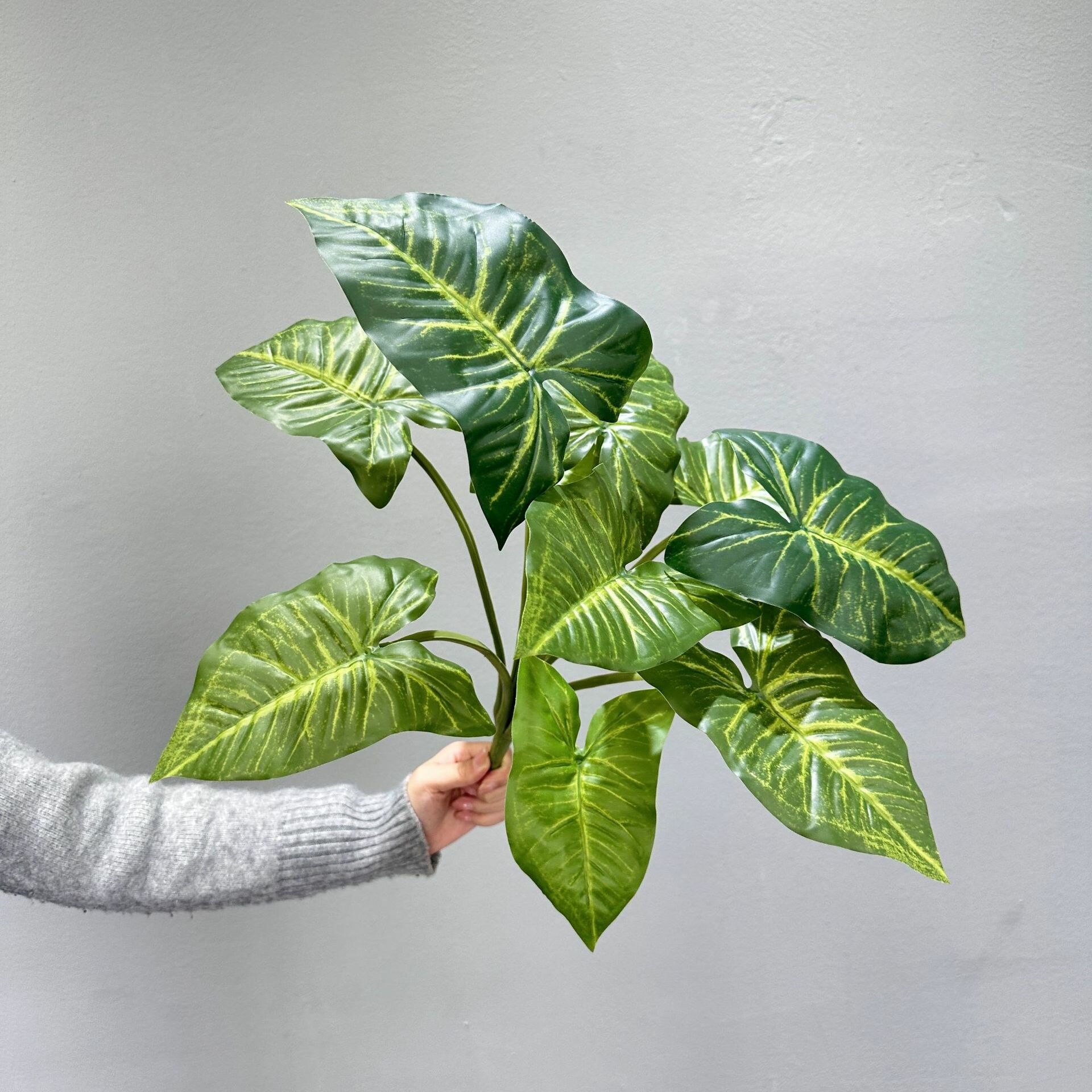 Искусственный лист таро, лист монстеры, висячий лист, зеленое растение для ландшафтного дизайна, украшения дома, напольный декоративный бонсай с зелеными листьями.
