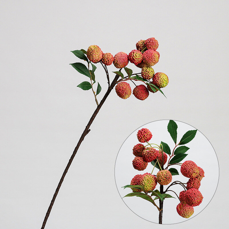 Искусственные ветки дерева личи для декоративных цветочных композиций, украшения гостиных и витрин, искусственные цветочные украшения, розовый личи.