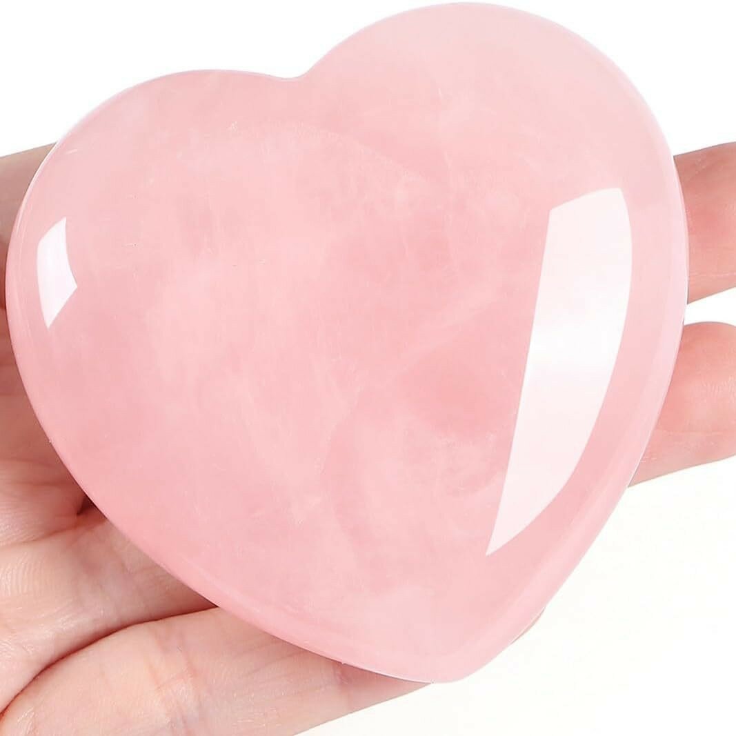 Тщательно отобранный бестселлер: 6-сантиметровый натуральный камень в форме сердца из розового кристалла, необработанный камень в форме персика для декора.