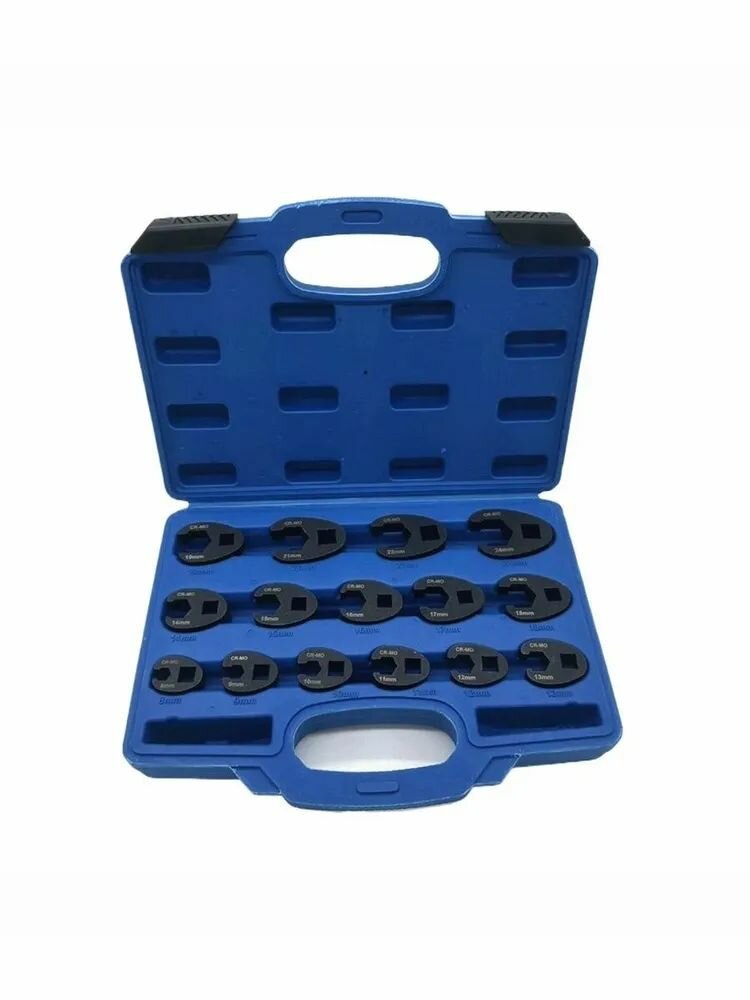 Набор разрезных ключей 3/8"1/2" (воронья лапа) 8-24 мм кейс 15 пред.