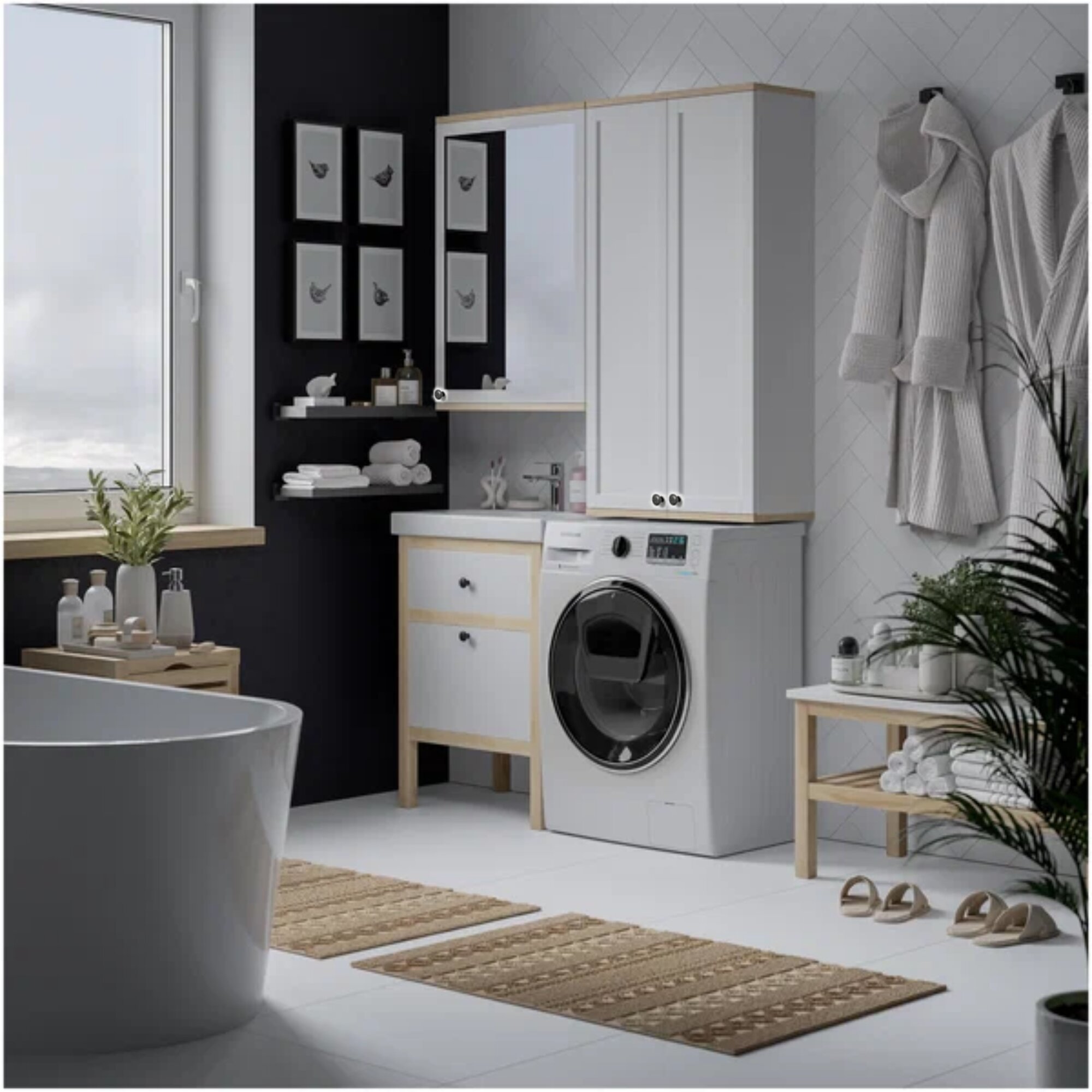 Шкаф закрытый малый 300х676х270 (ШхВхГ) корпус массив ясеня фасады эмаль