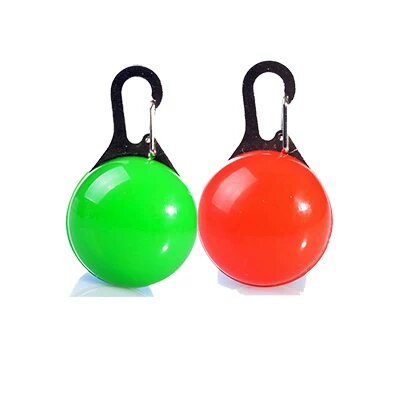 Светящийся ошейник для собак с LED-фонариком для предотвращения ДТП, смешанный зеленый и красный, средний размер, 2