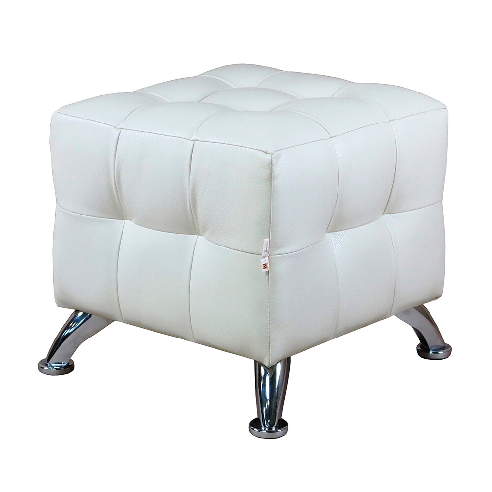 Пуф Квадро Mini, экокожа, белый, каркас ЛДСП, мебельная фанера