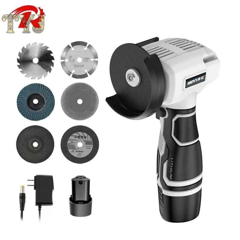 Мини-газонокосилка, мини-аккумуляторная дрель, бесщеточная газонокосилка, диаметр мм: 76, 21 В, 1 аккумулятор, набор из 6 предметов