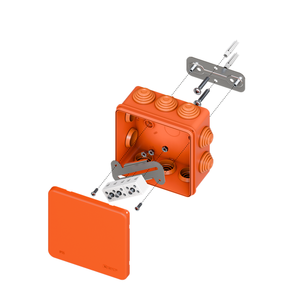 Коробка огнестойкая E45 100х100х50мм IP55 с клеммниками 5 полюсов 0.5-10кв. мм HF, EKF PLC-KMFR-100-510 (1 шт.)