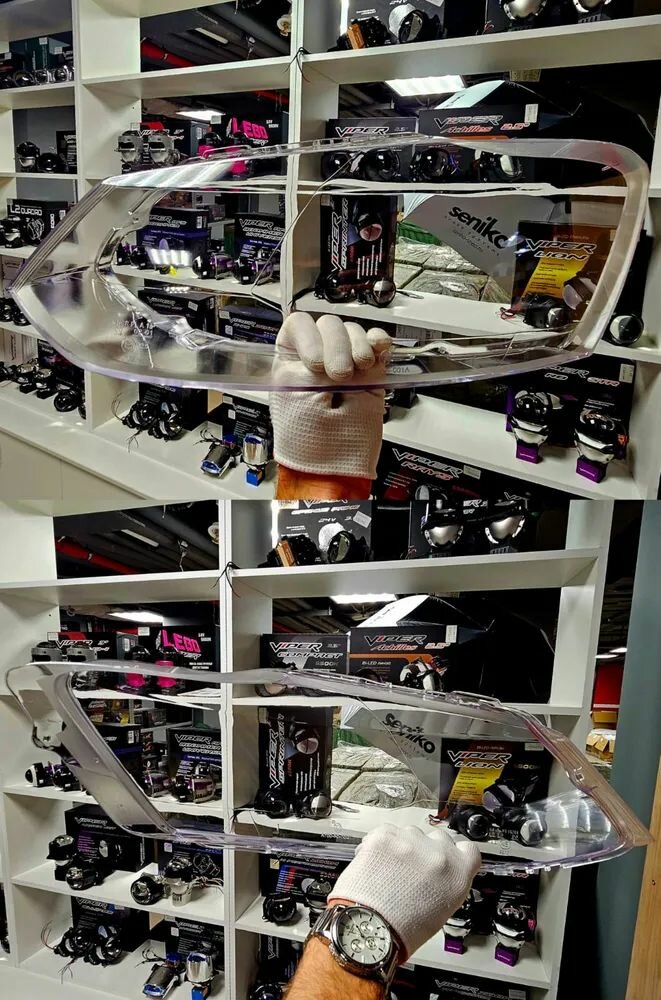 Стекла фар для VOLKSWAGEN Polo 5 (2009-2015) / Комплект 2шт / Стекла на Фольсваген Поло