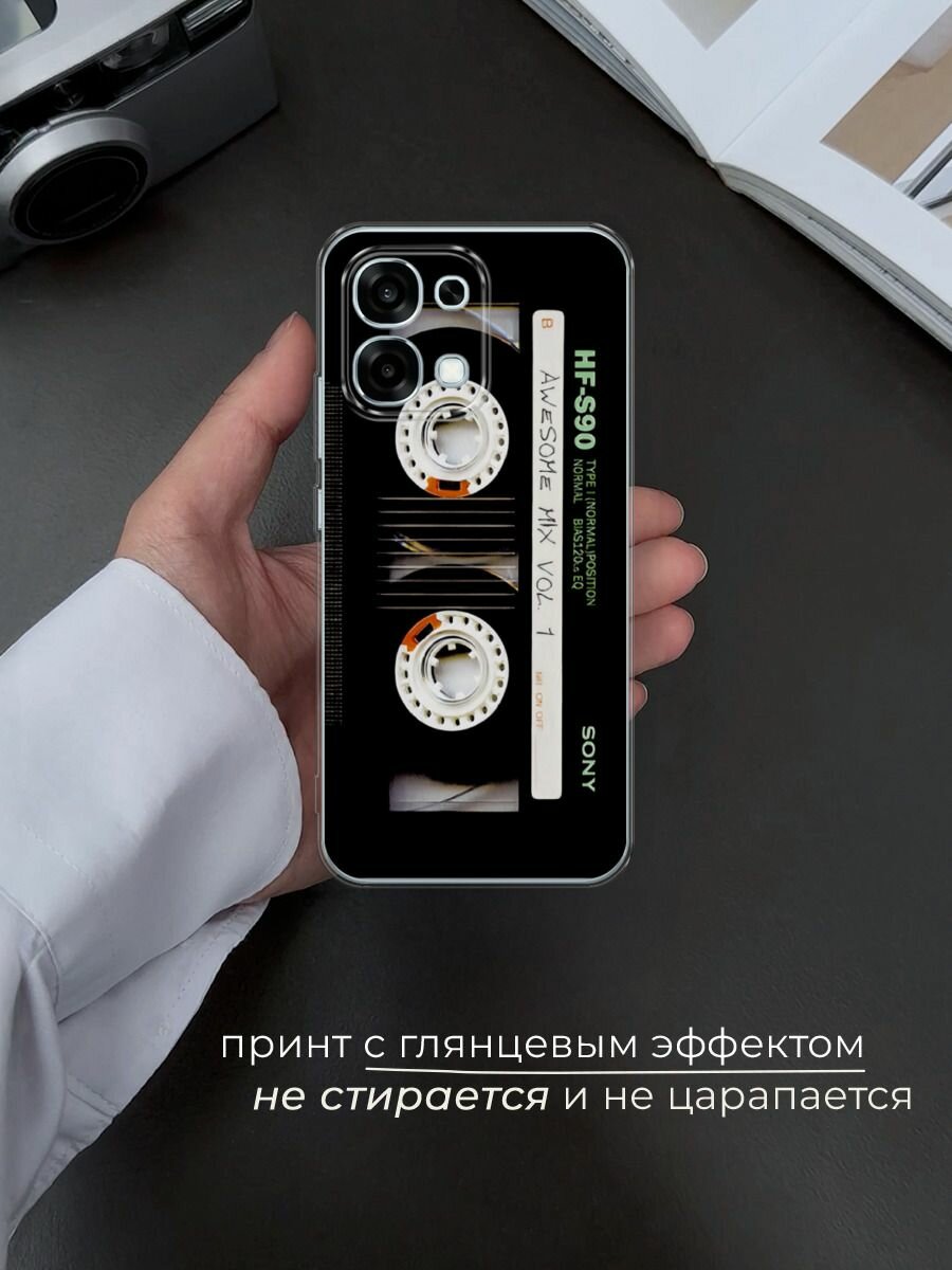 Силиконовый чехол на Oppo A6 Pro / Оппо A6 Про с принтом Кассета лак — фото 1