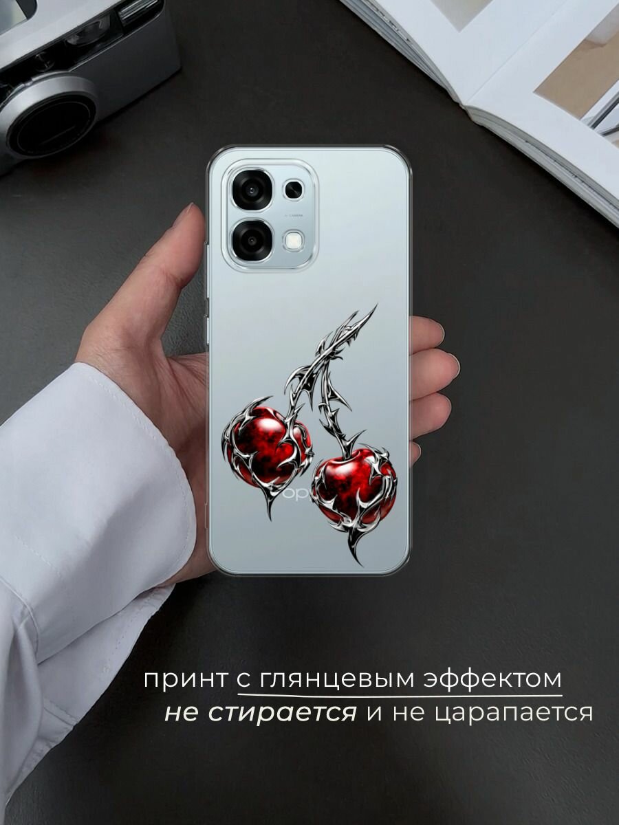 Силиконовый чехол на Oppo A6 Pro / Оппо A6 Про с принтом Готическая вишня 2 — фото 1