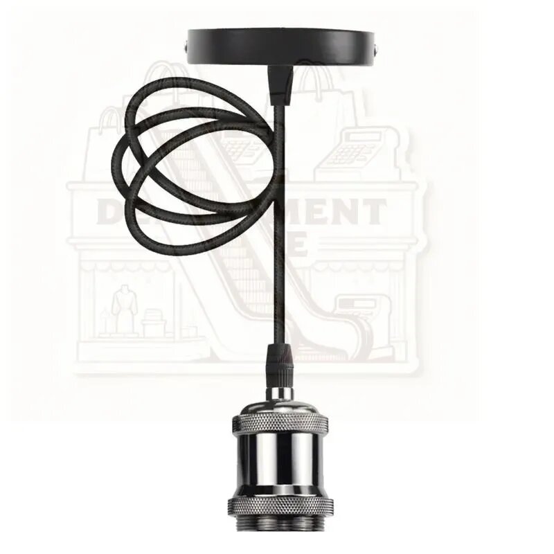 Подвесная люстра с черным корпусом и черным проводом для детской комнаты E27