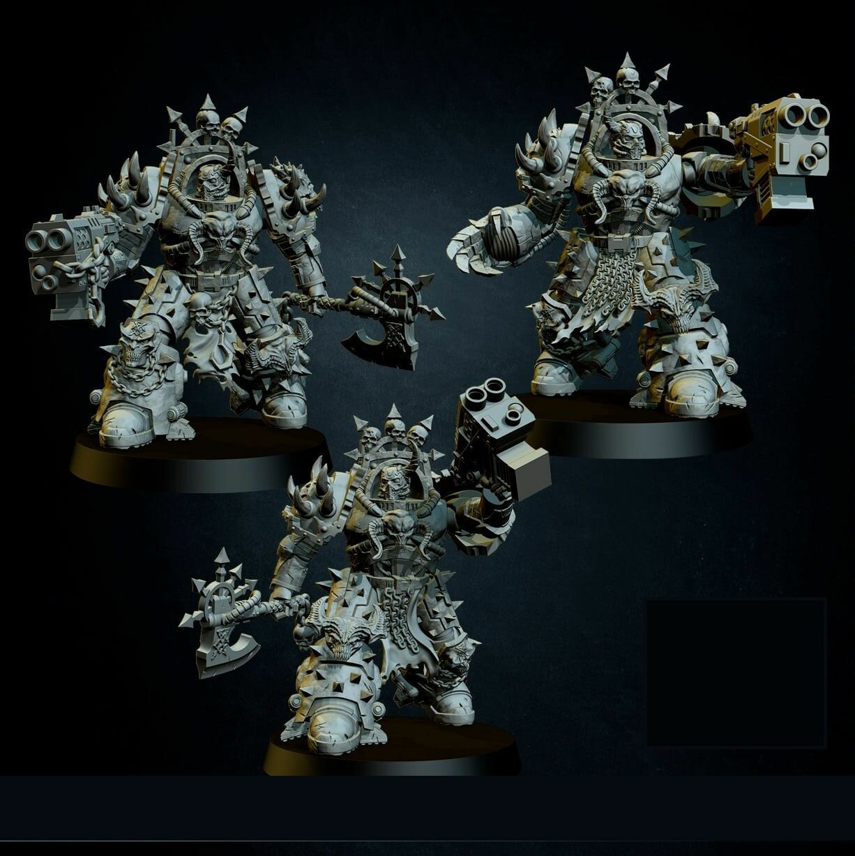 Doom Marine Terminators Squad. С подставками. Warhammer 40.000