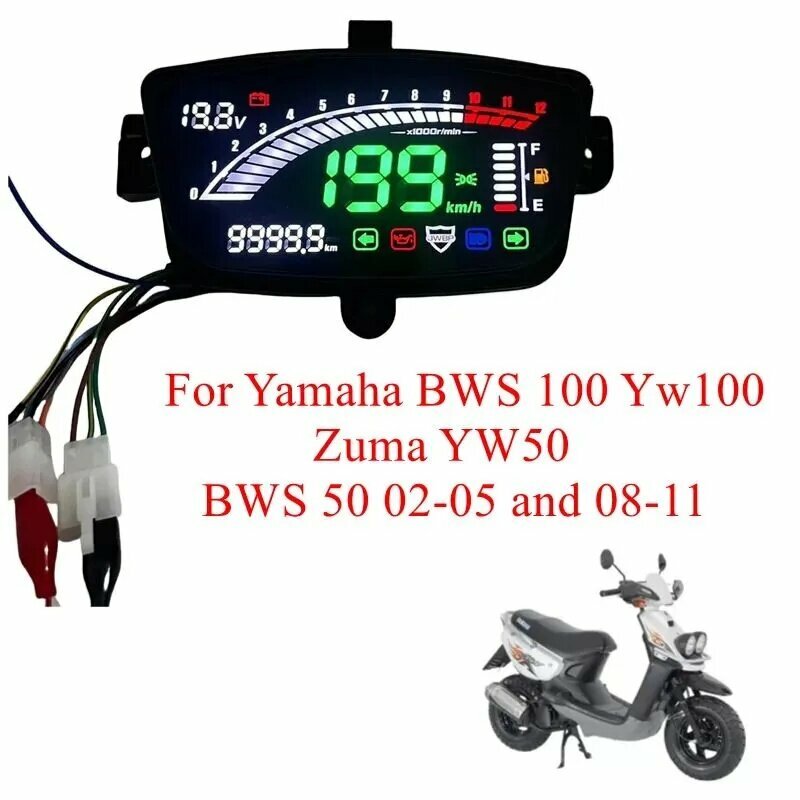 Цифровой измеритель мотоцикла, тахометр, спидометр для Yamaha BWS 100 Yw100 Zuma YW50 BWS 50 02-05 и 08-11