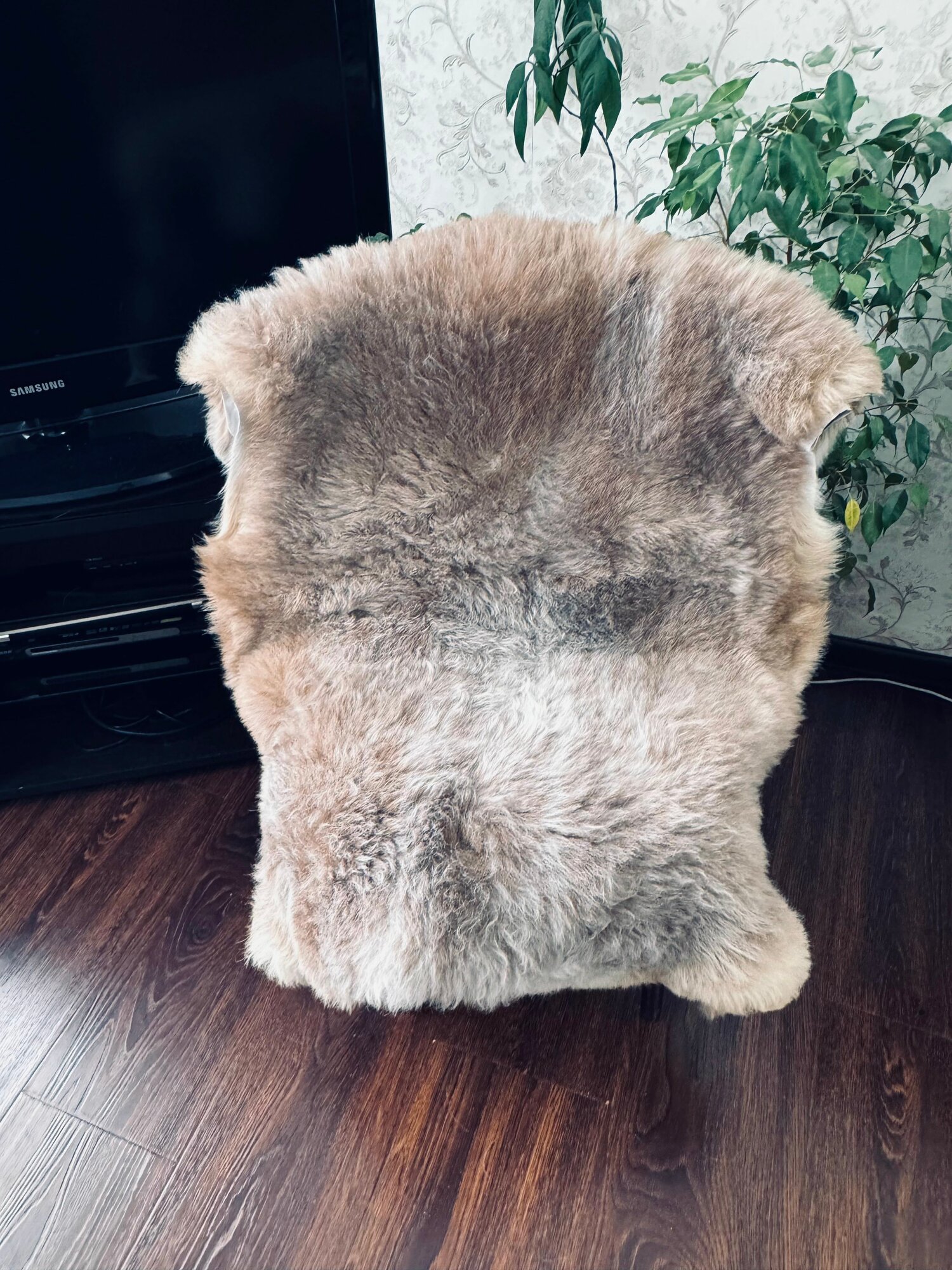 Ковер-накидка из натуральной овечьей шкуры (мех, овчина) для дома и авто