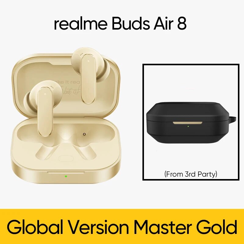 Realme Buds Air 8 Gold, Black Case