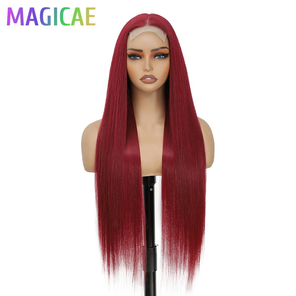 Magicae, красный длинный прямой синтетический парик, цвет Bug2