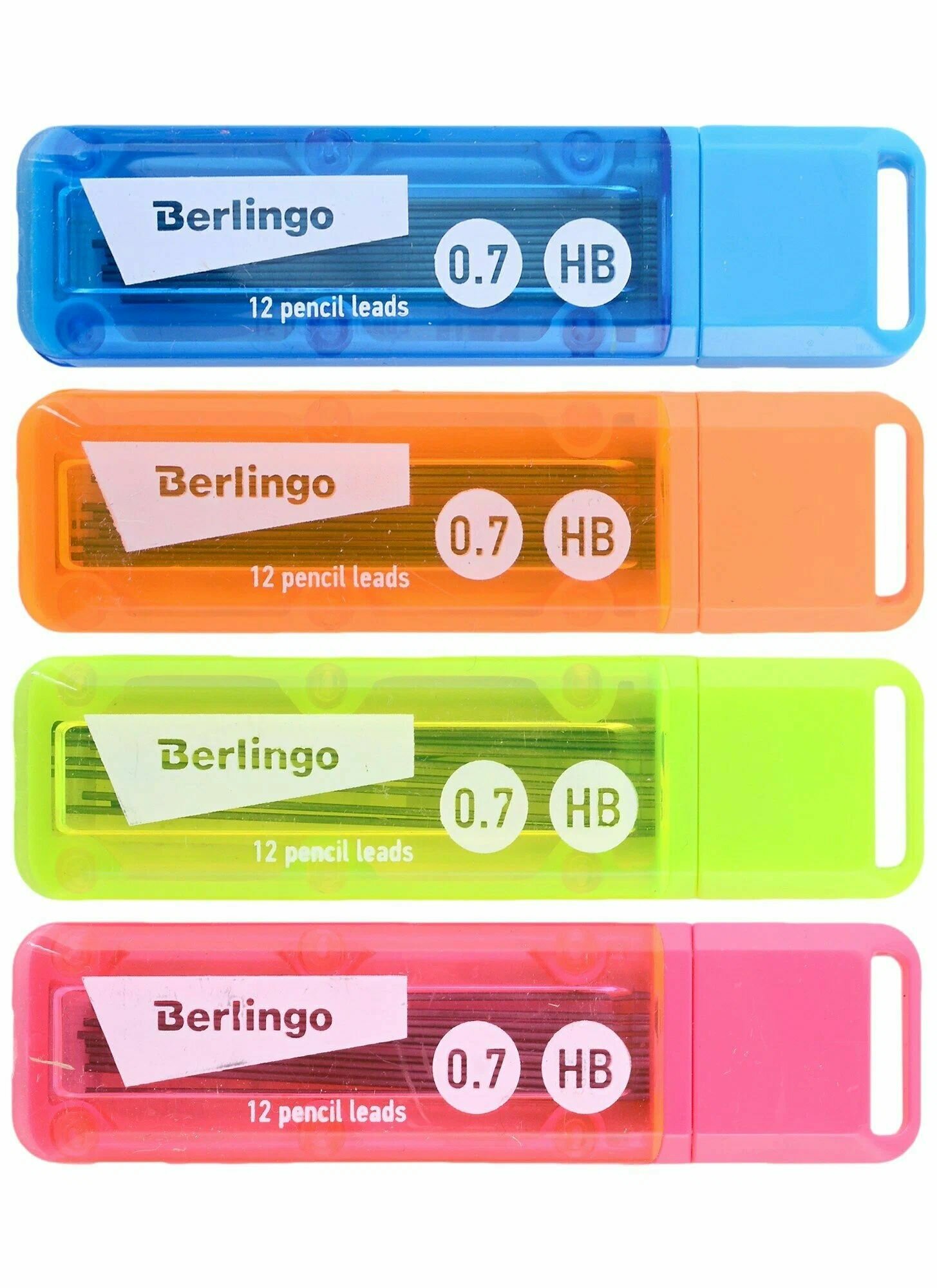 Грифели для механических карандашей Берлинго HB, 12 штук, 0,7мм,