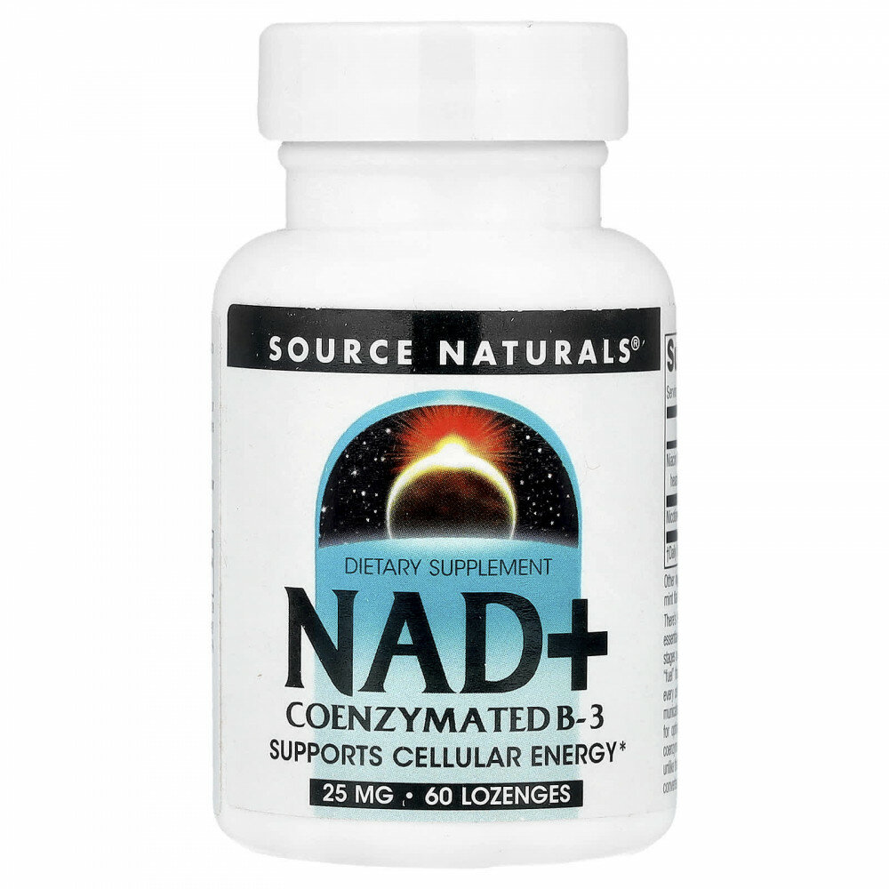 Source Naturals, Coenzymated, над+, витамин B3, 60 пастилок