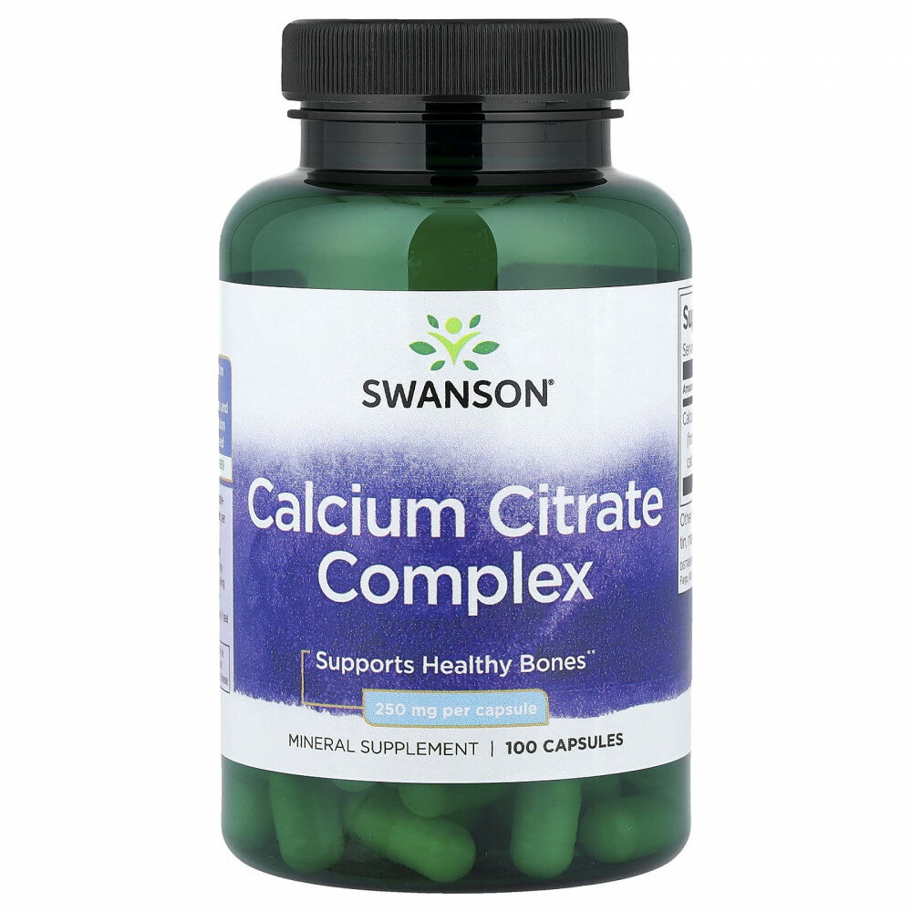 Swanson Vitamins, Комплекс цитрата кальция, 250 мг, 100 капсул