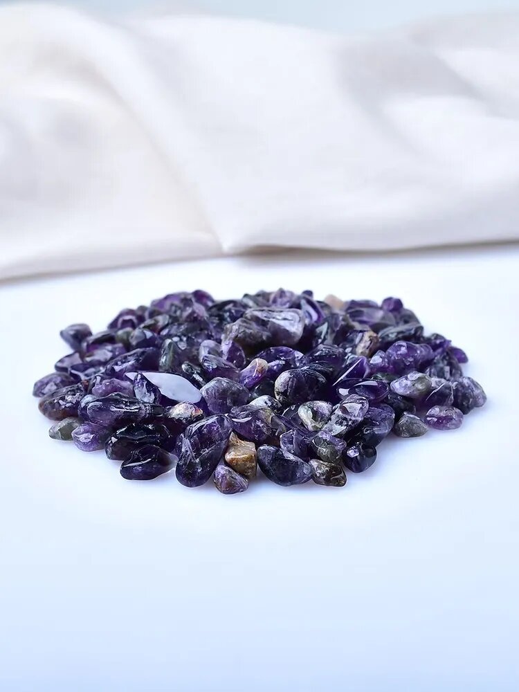 Натуральный необработанный камень Аметист" шлифованный гравий (5-10 мм, 100 г)