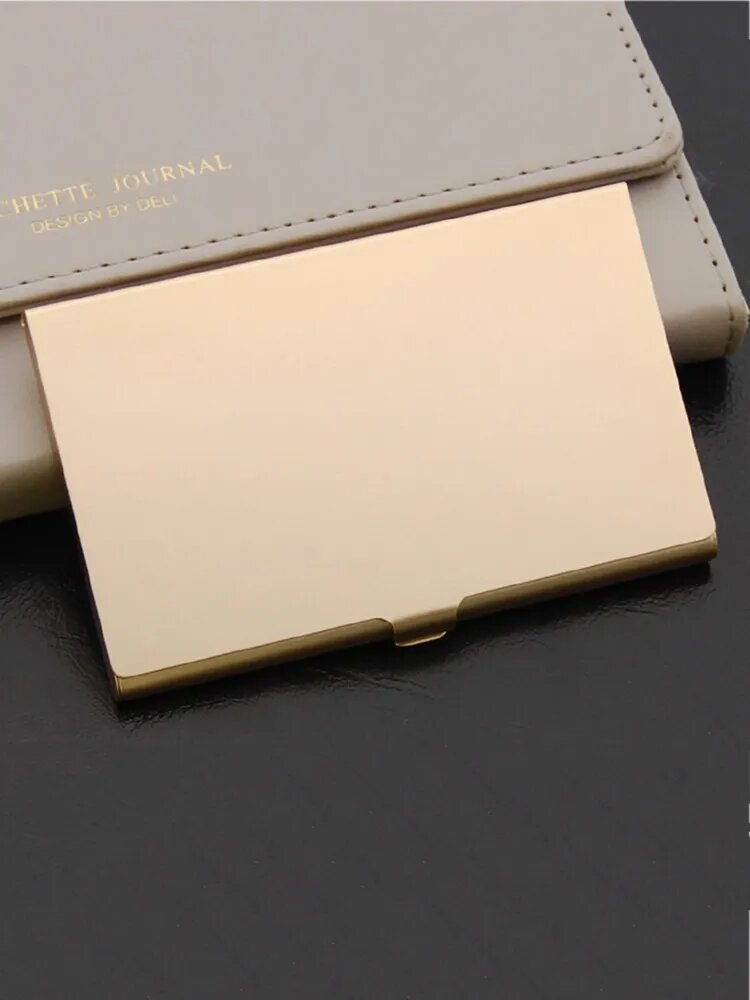 Металлический алюминиевый футляр для визиток, размер 9,3 см x 6,2 x 1 см, вмещает 20 визитные карточки