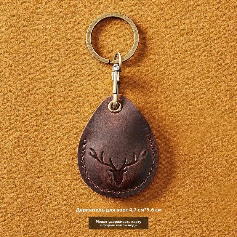 Чехол для карт доступа с гравировкой оленьей головы брелок для магнитных карт
