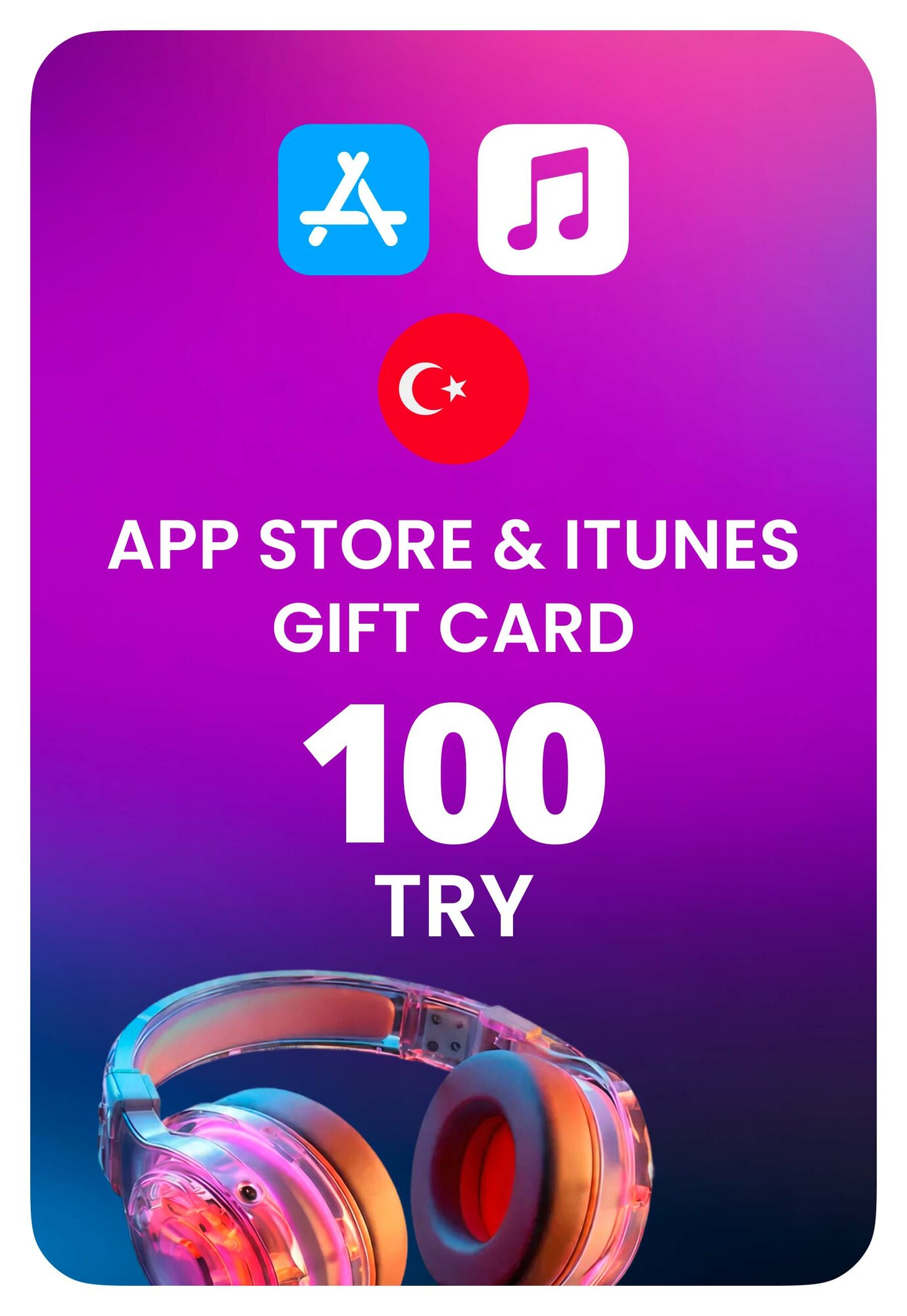 Карта пополнения App Store / iTunes TR 100 TRY (App Store, iTunes Store; iOS, macOS, PC; Регион активации Турция)
