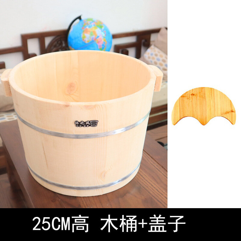 Ванночка для мытья ног из сосны без покрытия, ванночка для мытья ног, ванночка для домашнего использования, изготовлена из импортной древесины, с крышкой.