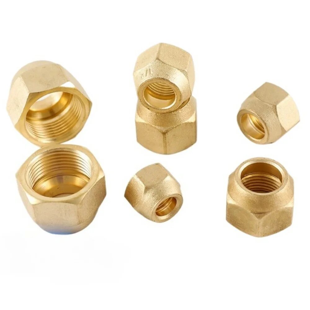 Латунные шестигранные гайки Forg для труб кондиционера 12.7mm 1l2 SAE 36g