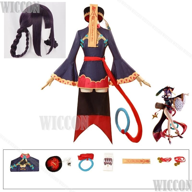 Косплей костюм Little Zombie Shuten Douji темно-фиолетовый L, Wig-Suit