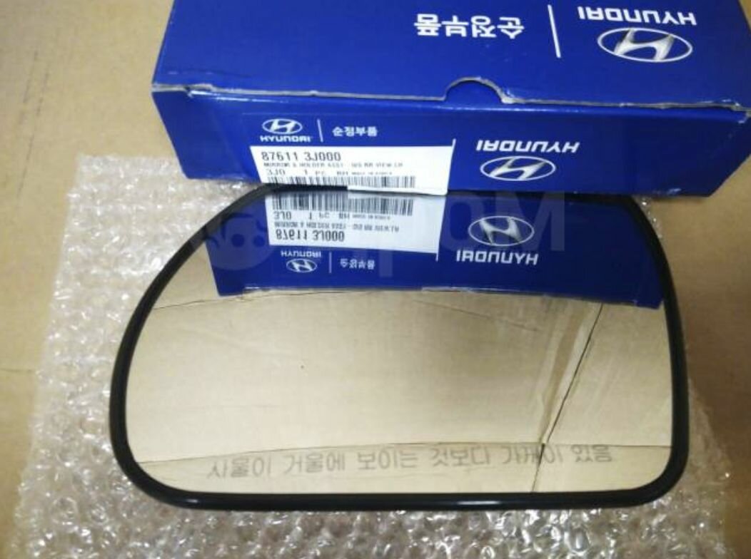 Hyundai/Kia 876113J000 Элемент зеркальный левый С подогревом [ORG], 1 шт.