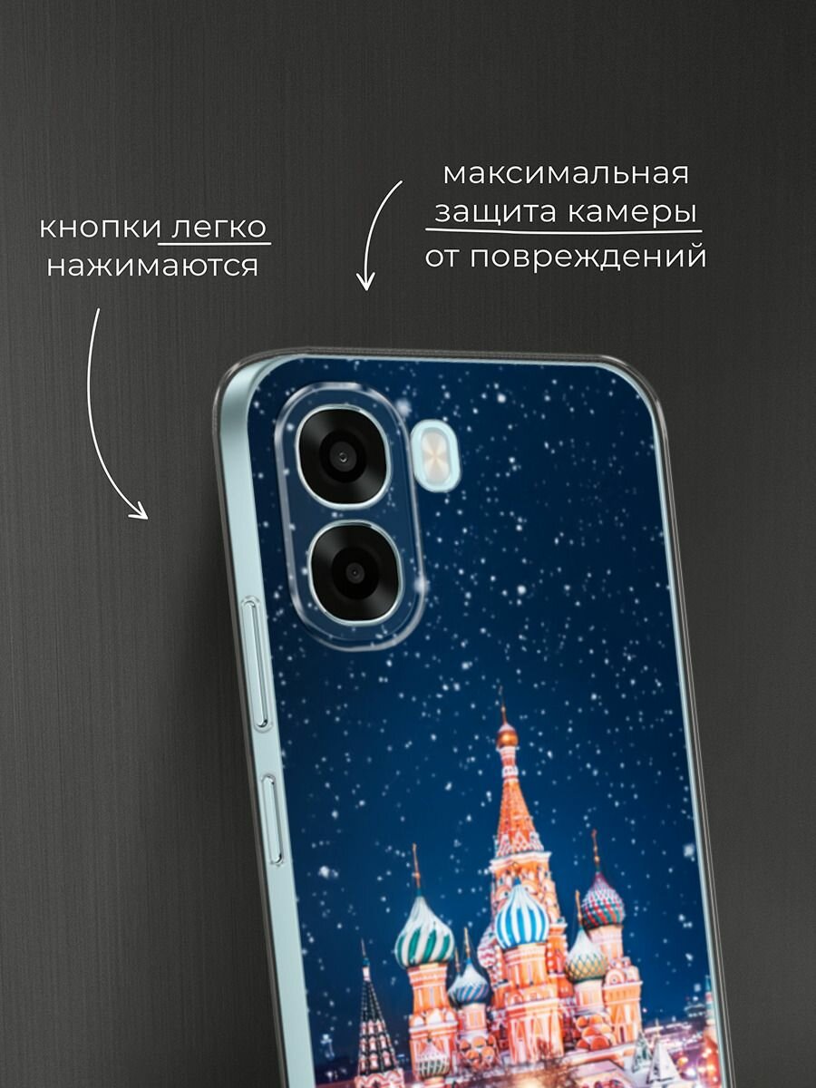 Силиконовый чехол на Oppo A6x / Оппо A6x с принтом Москва 1 — фото 1